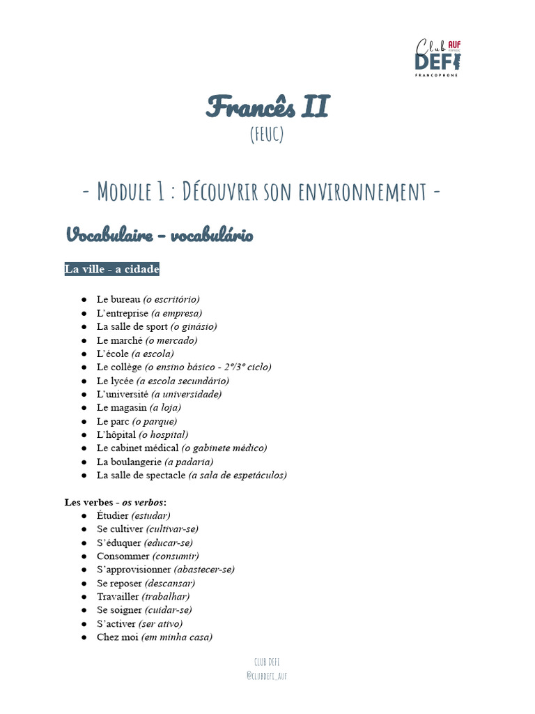 Verbes de l'Hôpital en Français II | PDF | Morphologie | Sémantique