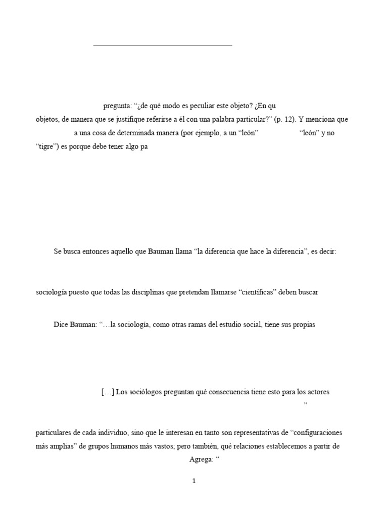 Pensar Sociológicamente: Claves de Bauman | PDF | Sociología | Conocimiento