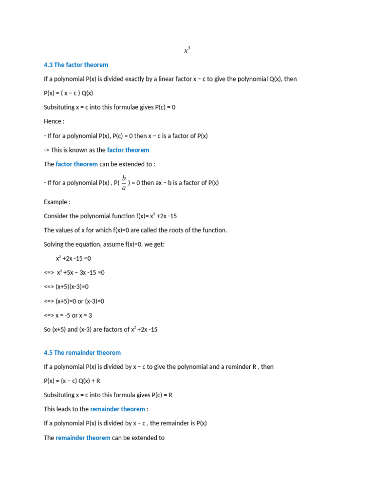 Factor and Remainder Theorems Explained | PDF