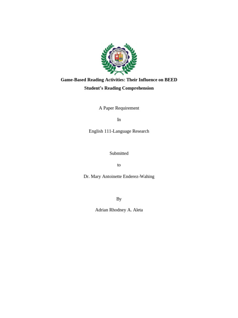 Adrian Gamifying Lessons-1 | PDF | Reading Comprehension | Survey Methodology