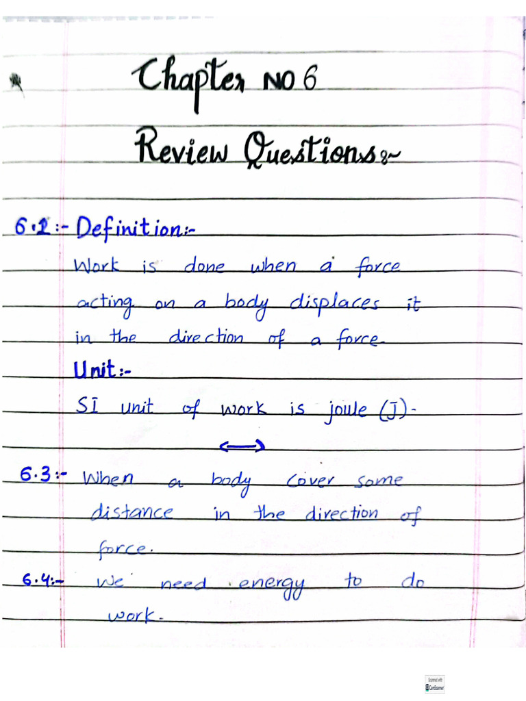 Physics Chapter 6 Review Questions | PDF