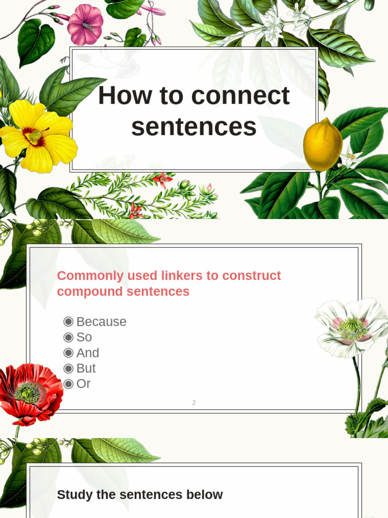 Linkers for Compound Sentences Guide | PDF
