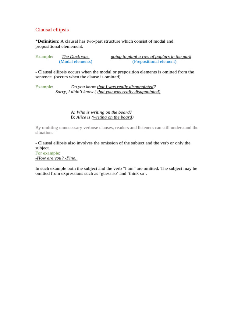 Clausal Ellipsis | PDF