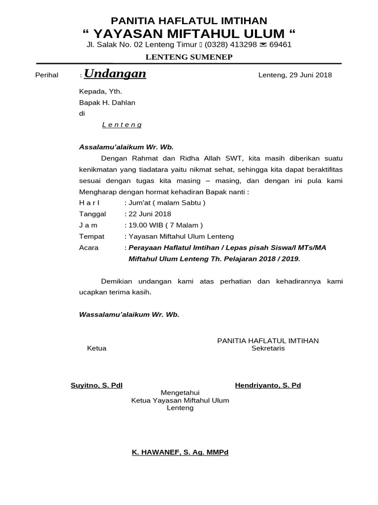 Undangan Haflah | PDF