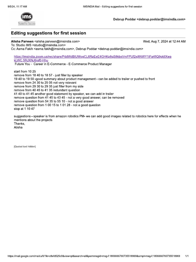 Editing Suggestions FU Careers in E-Comm | PDF