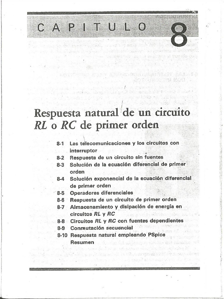Cpa. 8 Rta. Natural de Un Circuito RL o RC de Primer Orden | PDF