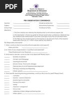 T-TESS Blank Pre-Conference Questions | PDF