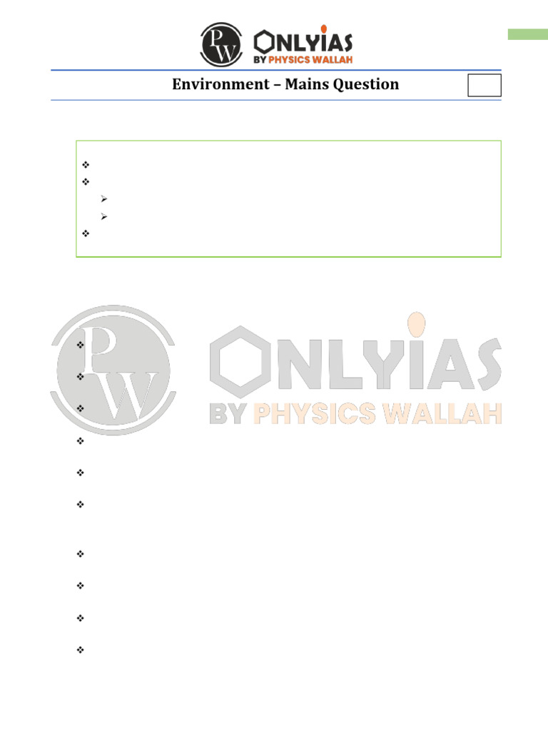 Environment 02 - Mains Question | PDF | Ecosystem | Ecology
