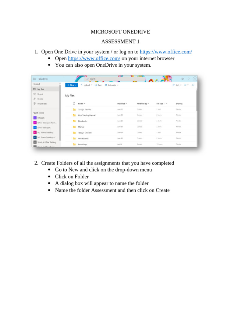Naan Mudhalvan 3rd Semester Digital Skills One Drive Assessment 1 | PDF