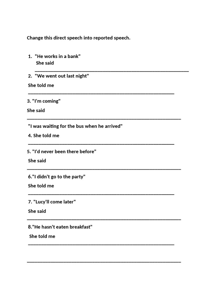 Change in To Indirect Speech | PDF