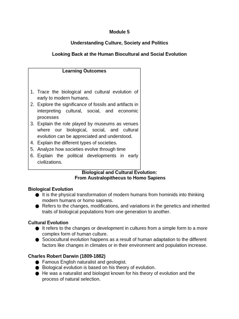 UCSP - Mod 5 | PDF | Homo | Society