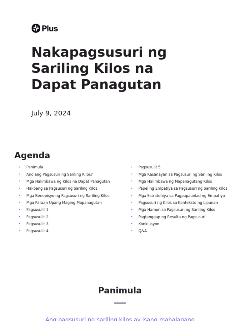 ESP10 Q2 5.4 WK2 Nakapagsusuri NG Sariling Kilos Na Dapat Panagutan | PDF