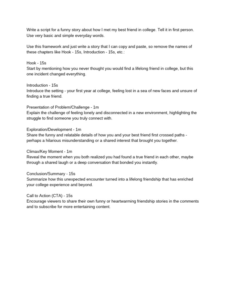 Claude AI Prompt - Write A Funny Story | PDF
