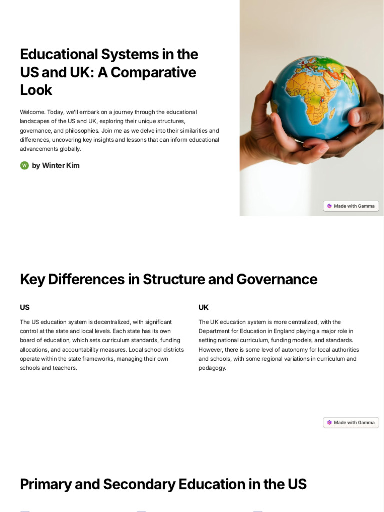 US vs UK Education Systems Overview | PDF | Standardized Tests ...