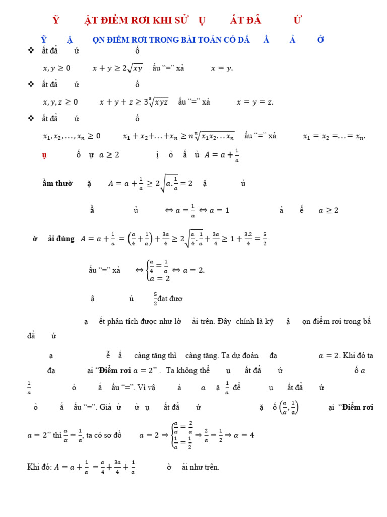 CHUYÊN ĐỀ CHỌN ĐIỂM RƠI BDT AM-GM | PDF