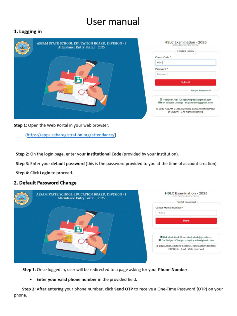 User Manual for Attendance Portal 2024-25 | PDF | Password | Login
