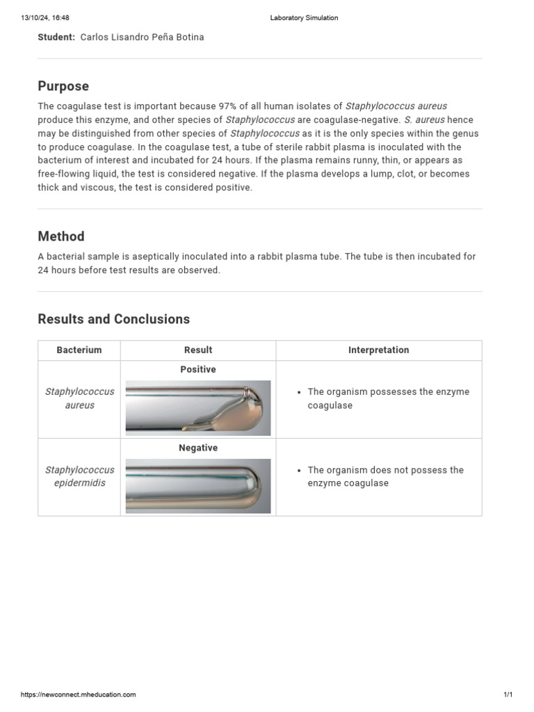 Coagulase Test | PDF