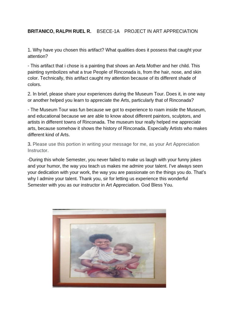 Project in Art Appreciation | PDF