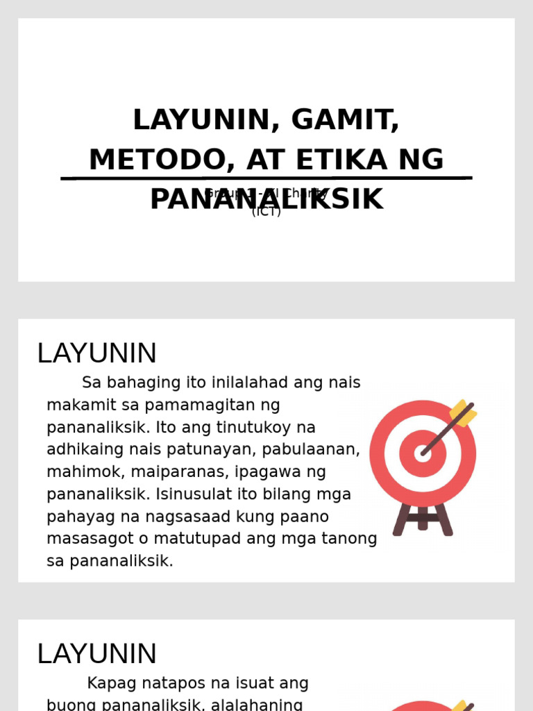 Q4 L2 Layunin Gamit Metodo at Etika NG Pananaliksik | PDF