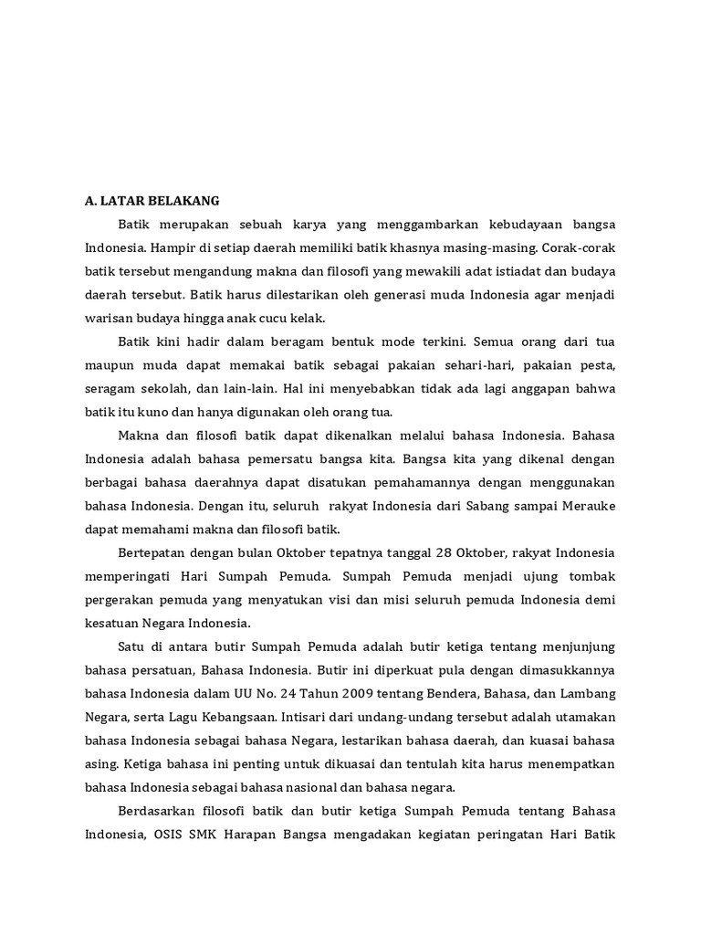 Proposal Perayaan Hari Batik | PDF