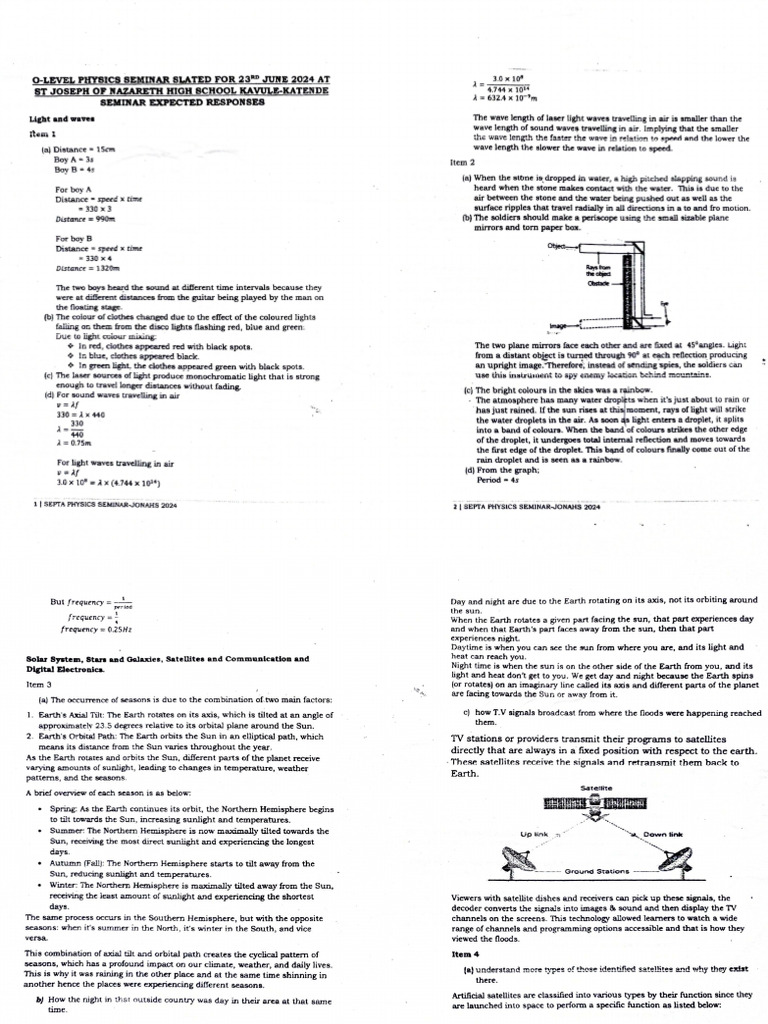 Solutions of O-Level Phy Seminar, 2024 05-Jul-2024 11-02-15 | PDF