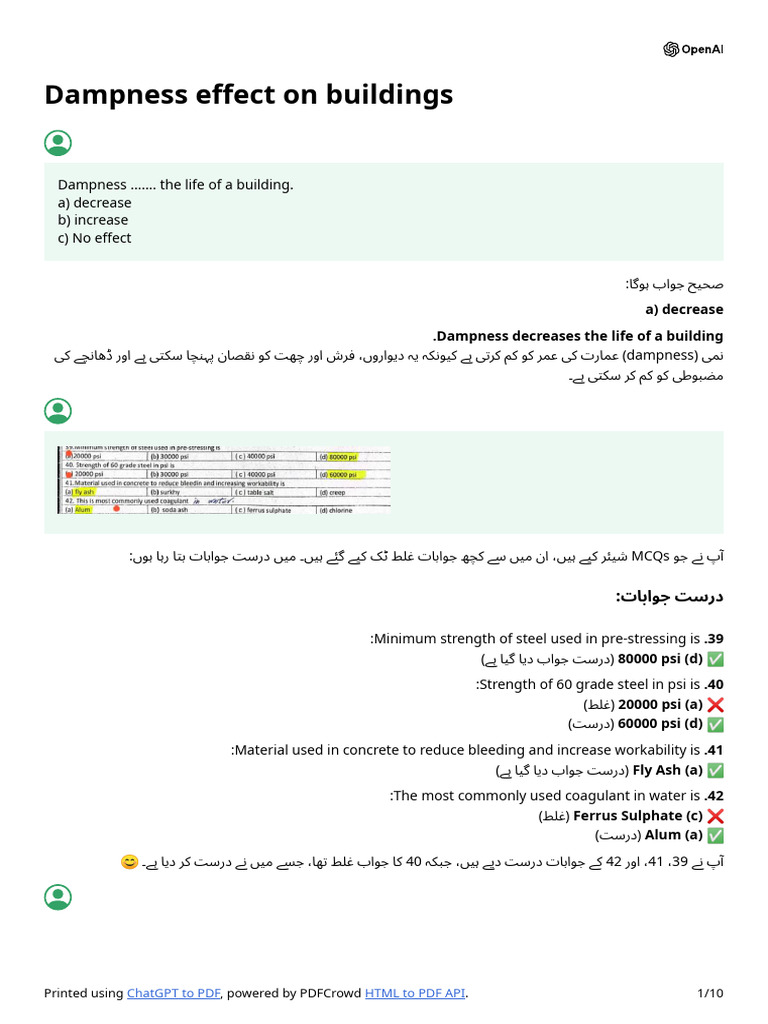 Dampness Effect On Buildings | PDF
