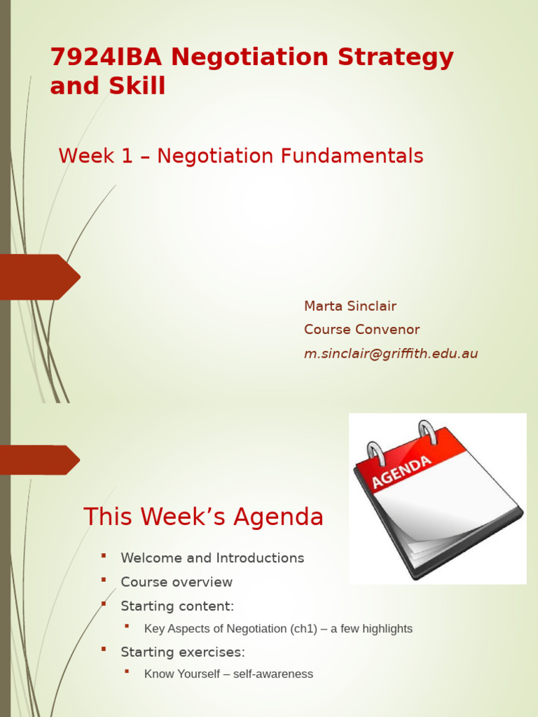 7924IBA - W1B-Neg Fundamentals | PDF | Negotiation | Cognition