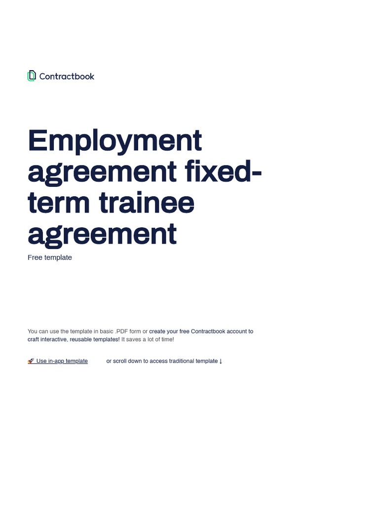 Employment agreement fixed-term trainee agreement | PDF | Employment ...