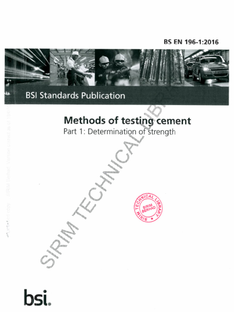 Bs en 196-1-2016 Cements Strength | PDF