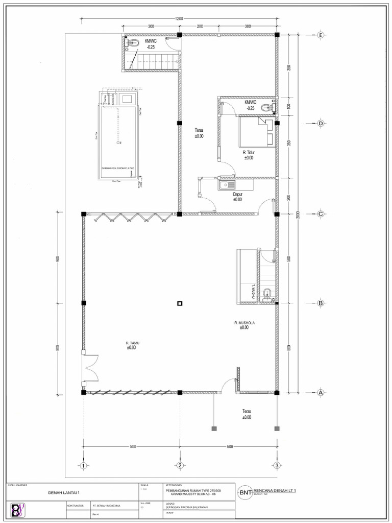 RENCANA DENAH LT 1 (7) | PDF
