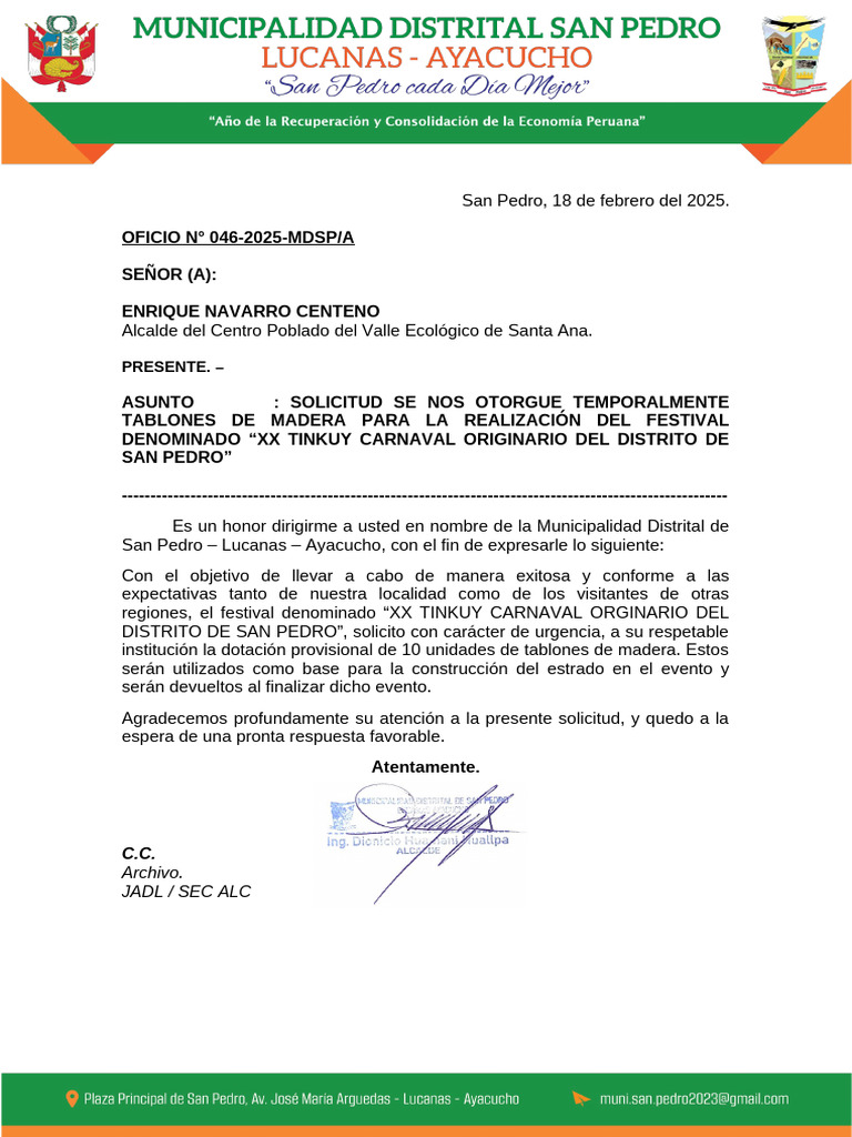 Oficio Simple 046 | PDF