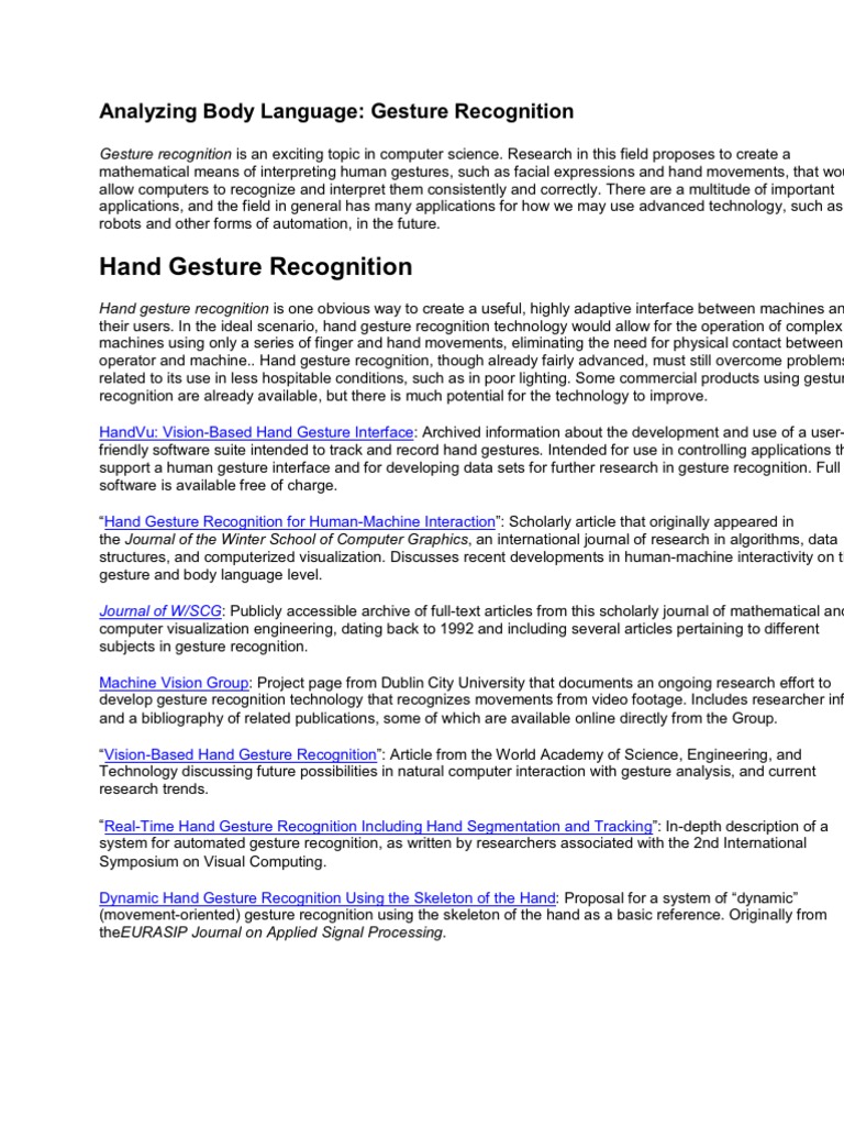 Gesture Recognition | Gesture | American Sign Language