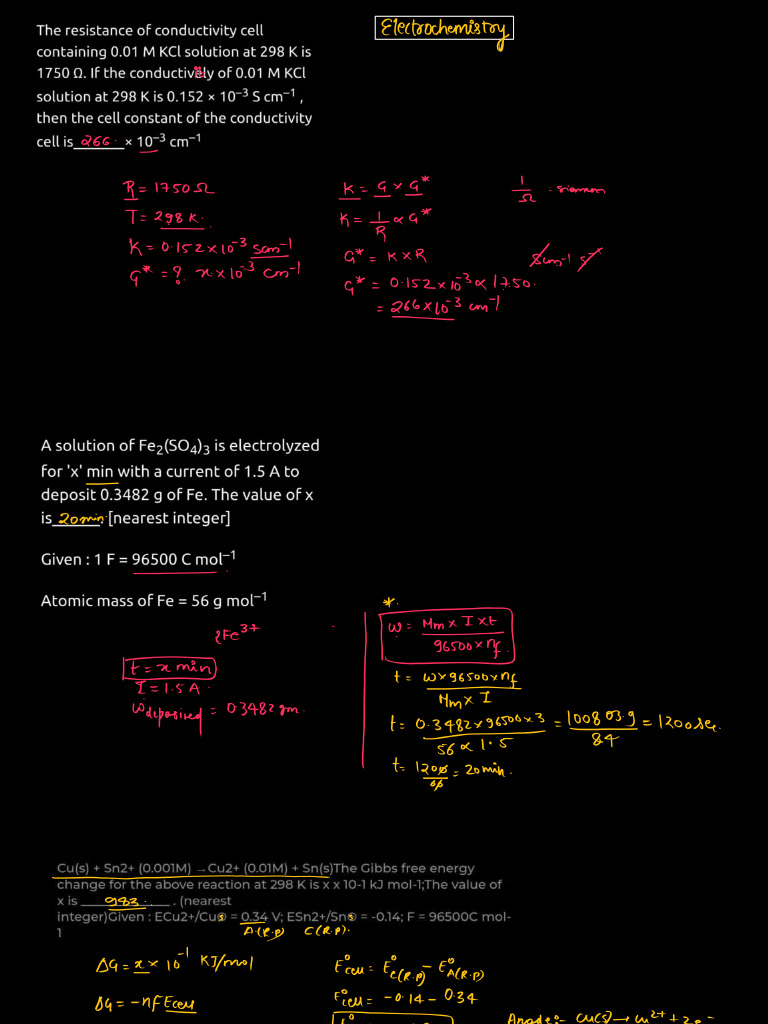 15.electrochemistry Pyq | PDF