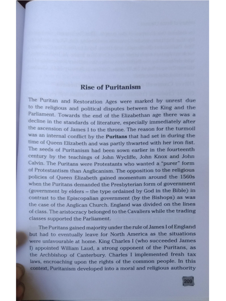 Age of Puritanism | PDF