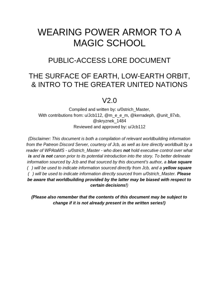 WPAtaMS Public Lore Doc - Intro To The UN, Surface of Earth & LEO | PDF ...