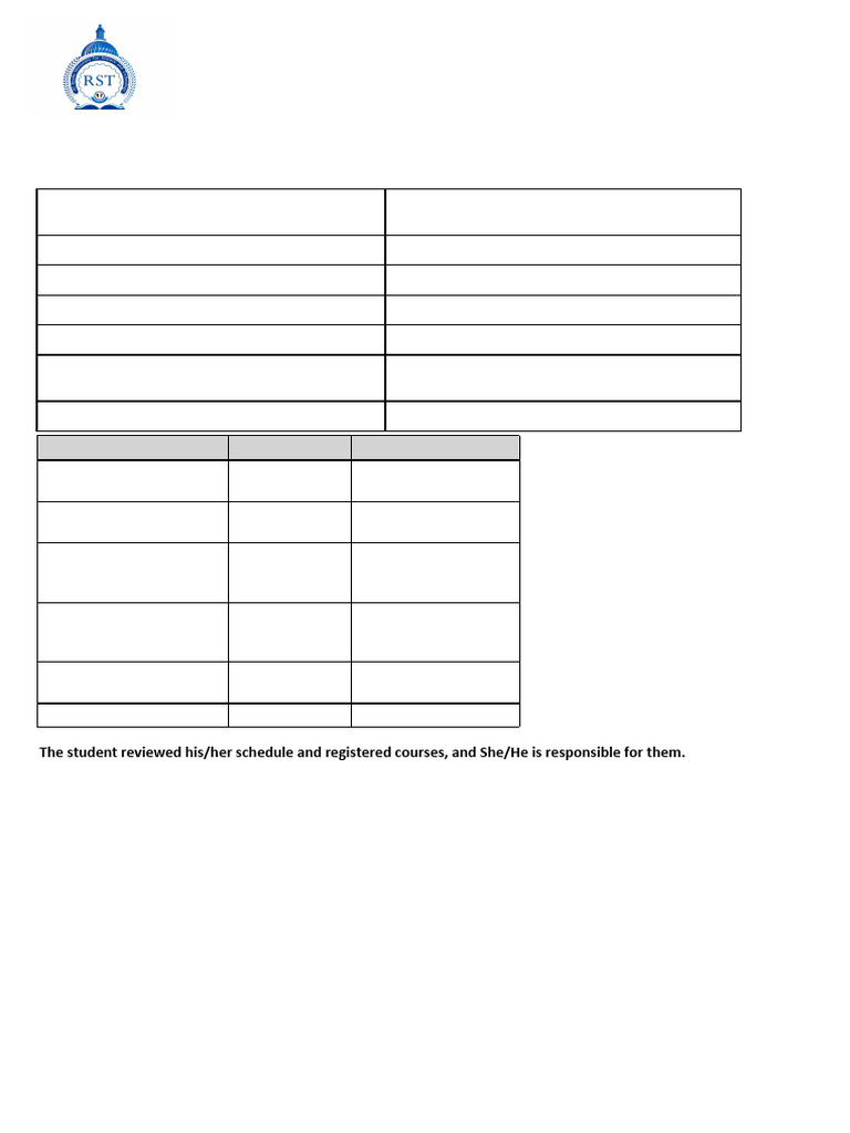 RPT StudSemRegForm - RDLC | PDF