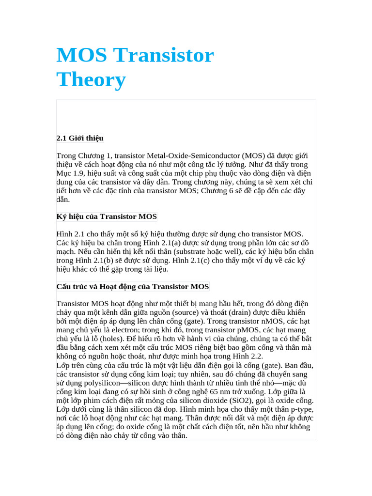 MOS Transistor | PDF
