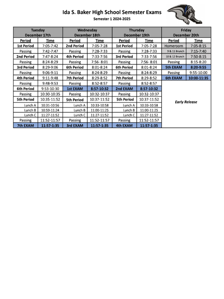 24-25 Midterm Exam Schedule | PDF