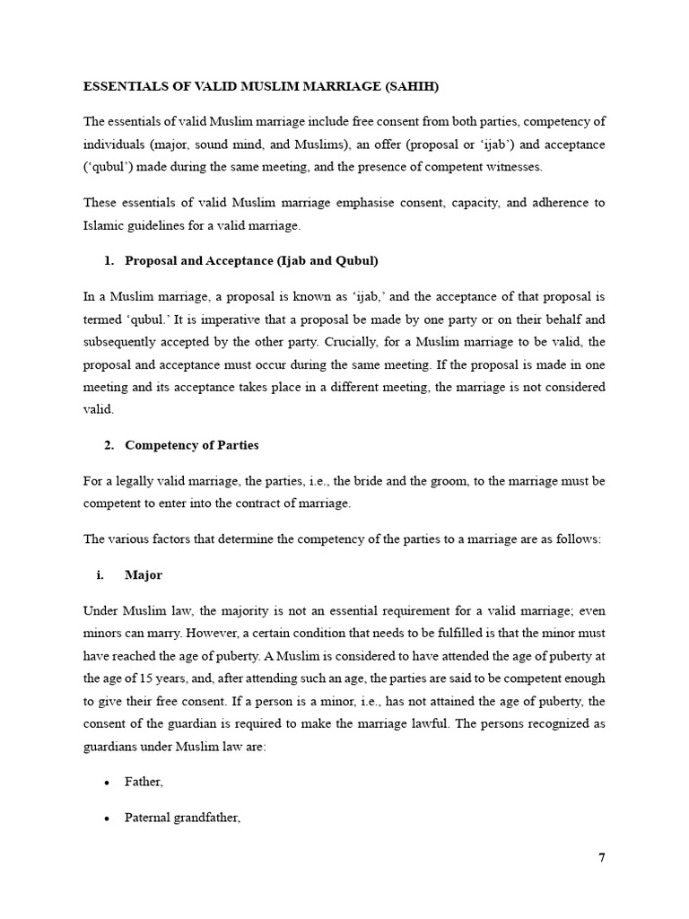 Essentials of A Valid Muslim Marriage | PDF | Marriage | Social ...