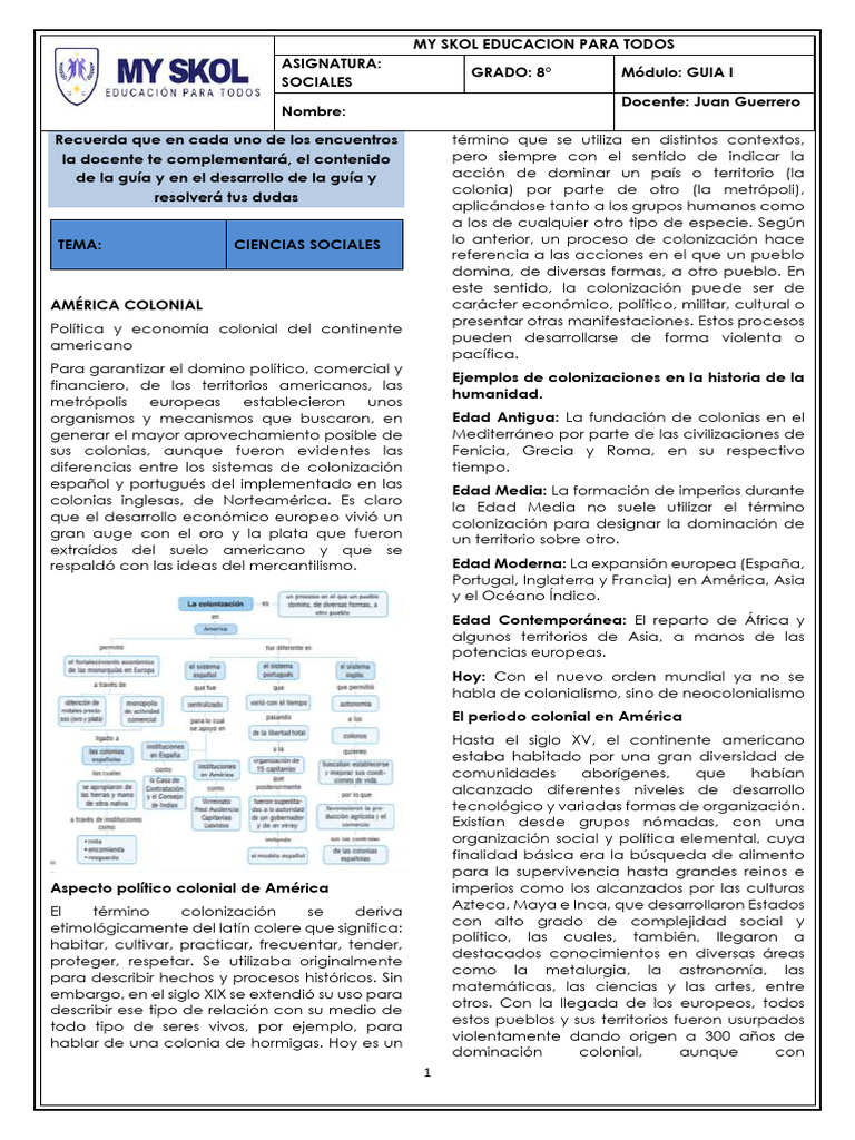 guia_1_ciencias_sociales__octavo__20251 | PDF | Colonialismo ...