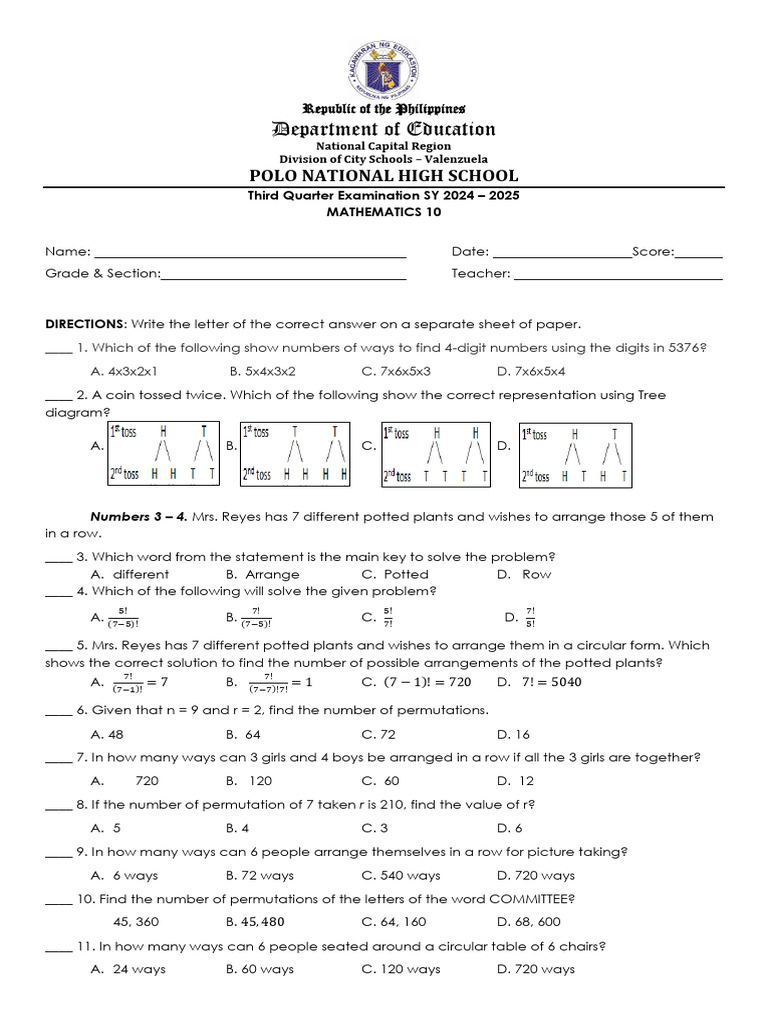 Q3_Math-10_PT3_SY24-25_REVISED2 | PDF