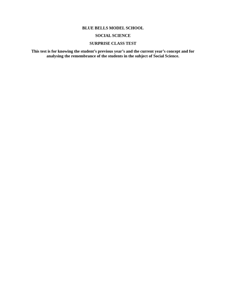 Blue Bells Model School | PDF