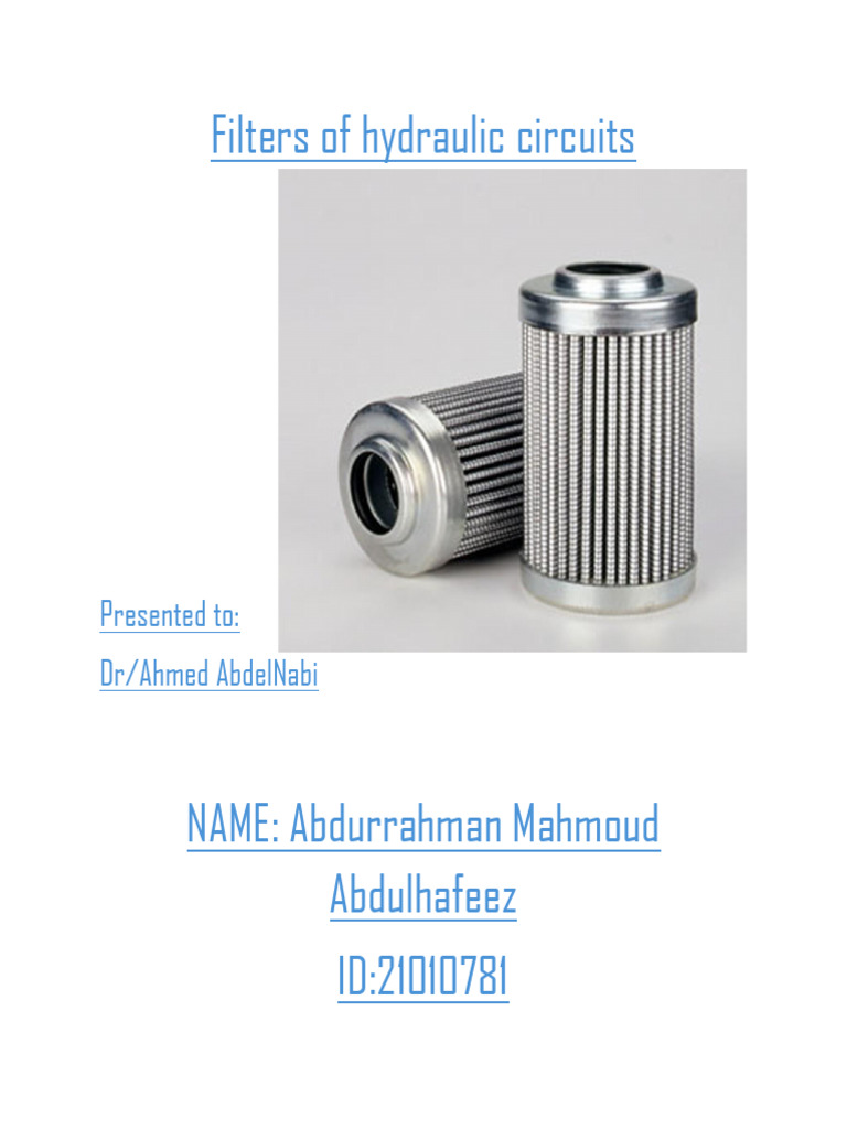 Hydraulic Circuit Filter Guide | PDF | Pump | Flow Measurement