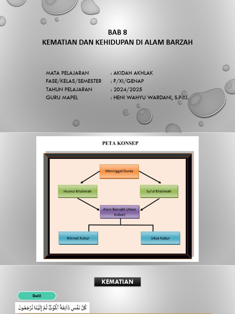BAB 8 Akidah Akhlak 11 Kematian Dan Alam Barzakh - Compressed | PDF