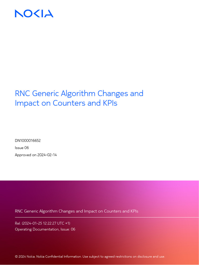 RNC Generic Algorithm Changes and Impact On Counters and KPIs | PDF ...