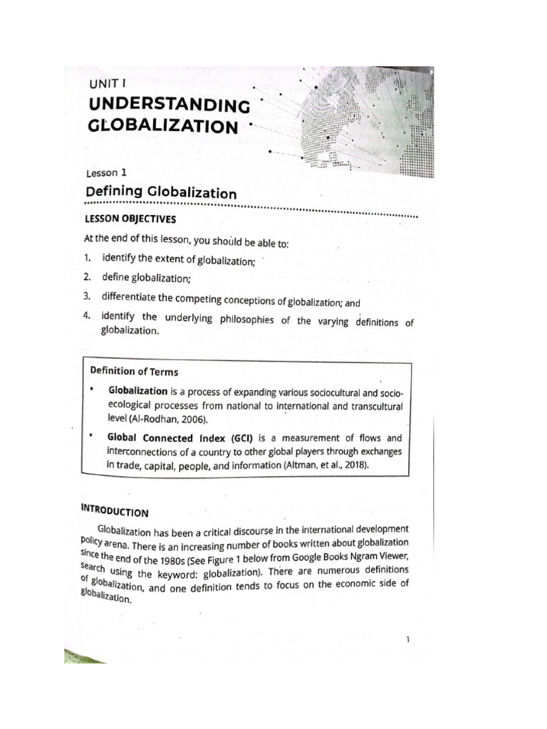 Lesson 1 Defining Globalization | PDF