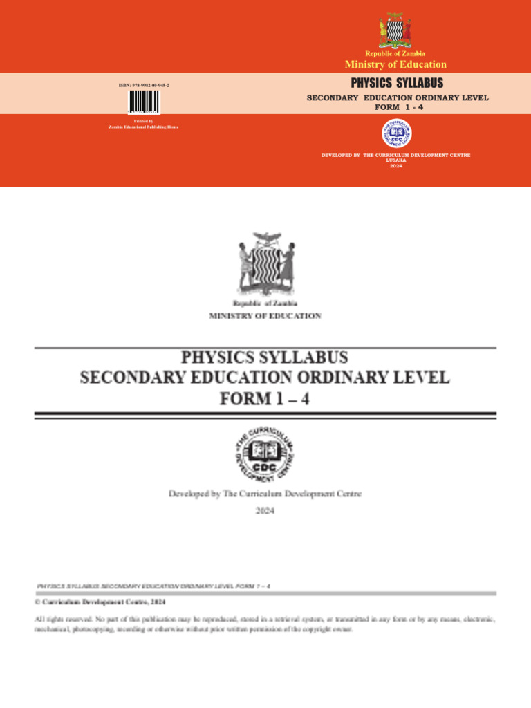 Physics Syllabus o Level Form 1 4 Camera Ready | PDF | Force | Educational Assessment