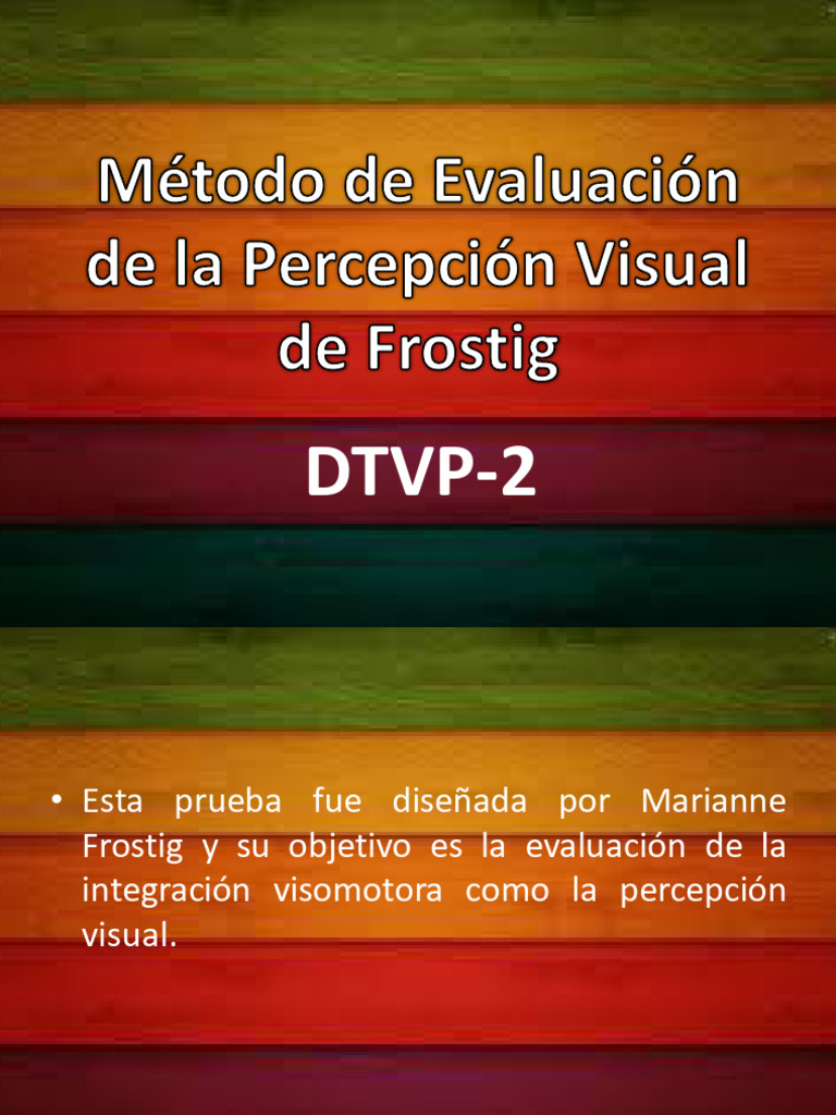 Evaluación Visual Infantil DTVP-2 | PDF | Percepción | Aprendizaje