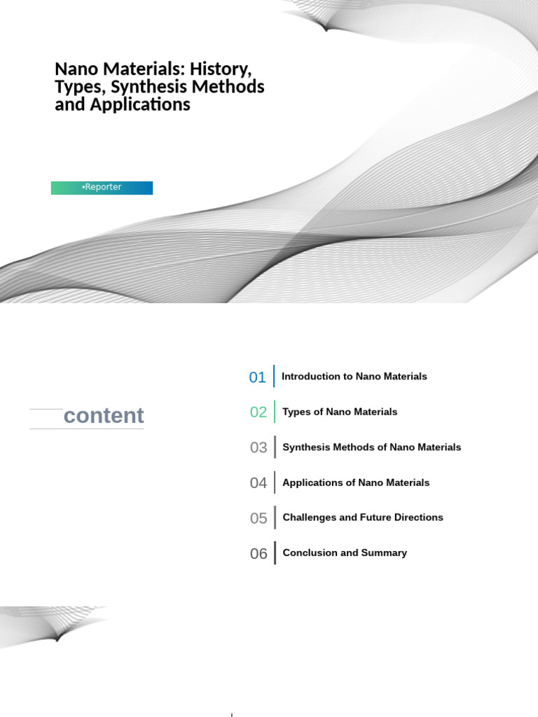 Nano Materials: Types, Synthesis, Uses | PDF | Nanotechnology ...