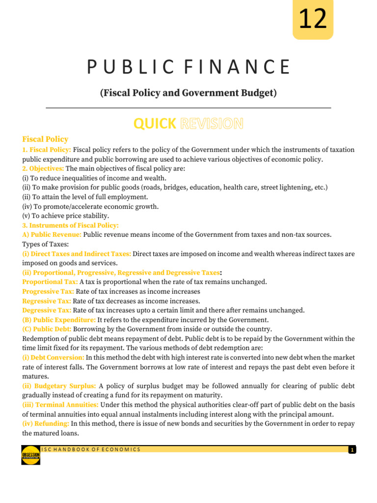 Understanding Fiscal Policy and Budgets | PDF | Government Budget ...